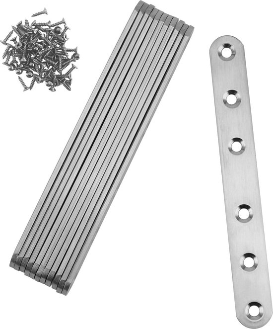 Platte verbinders roestvrij staal 153 mm x 20 mm - 12 stuks ...