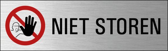 Niet storen deurbordje met zelfklevende strip | bol