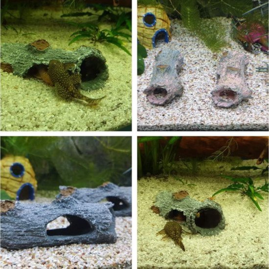 Liggende boomstam als aquariumdecoratie, hars grot aquarium decoratie ...
