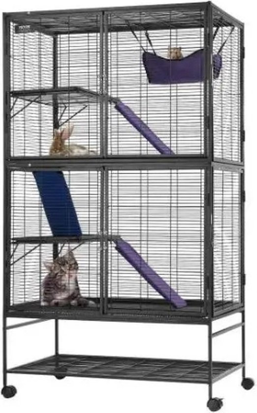 BellissiBo® Dierenren - Hamsterkooi - Caviakooi - 92x58x164CM - 30.3KG - Draaislot -... | bol