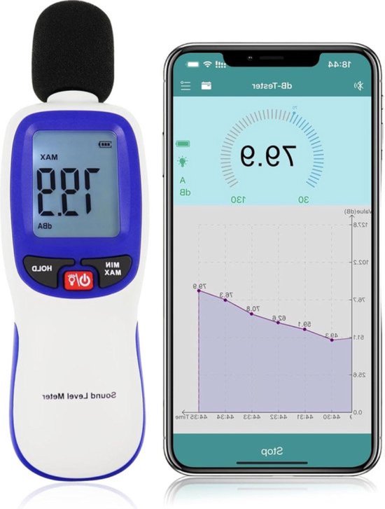 Decibel Meter Draadloze Sound Data Logging Bluetooth - Draagbare ...