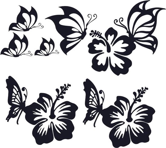 9 vellen bloemen vlinder stickers - waterdichte vinyl sticker voor auto ...