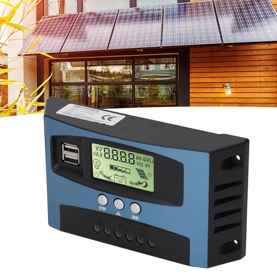 Solar Charge Regulator 12V 24V Auto Identificatie LCD-scherm Dual USB Output... | bol