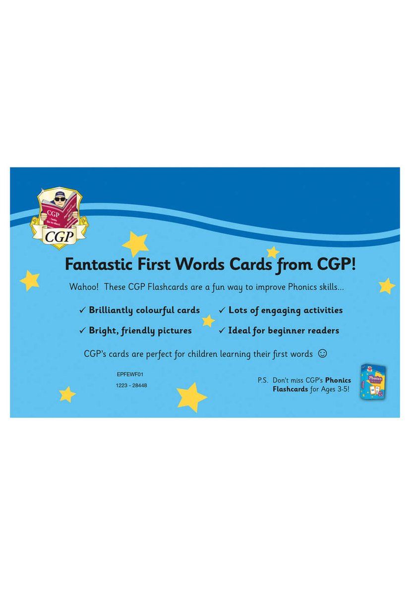 CGP Reception Activity Books and Cards- First Words Phonics Flashcards ...