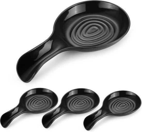 Plastic Spoon Rest 4 Pack - Kitchen Utensil Holder for Countertop ...