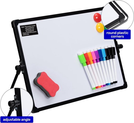 Desktop Whiteboard Klein Dubbelzijdig Dry Erase Board 35 x 25cm ...