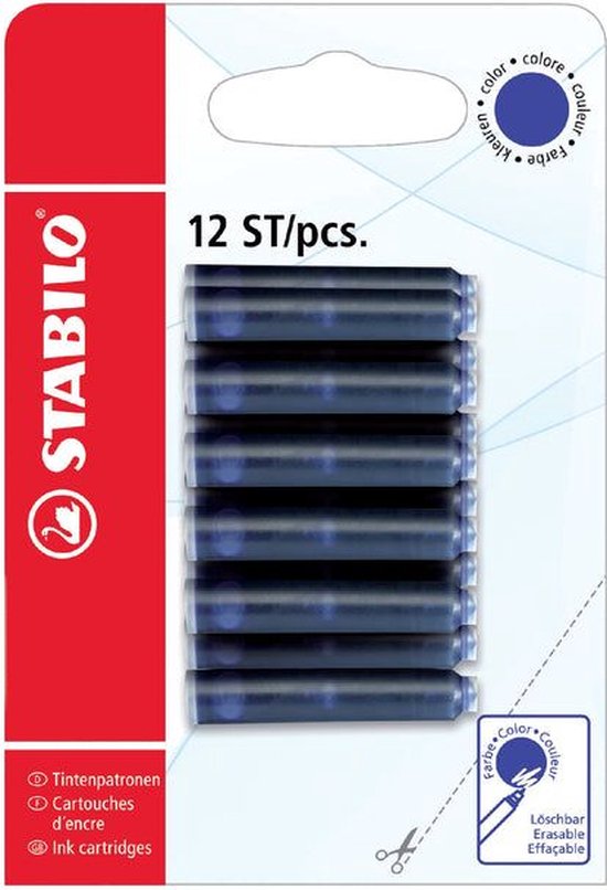 Inktpatroon stabilo blauw | 10 stuks | bol