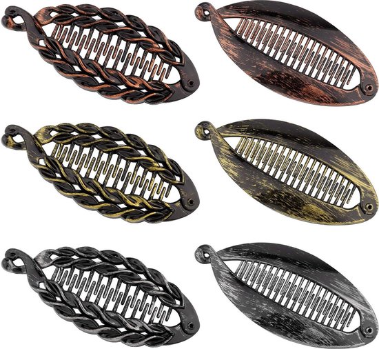 Banaan Haarspeldjes Visvorm - 6 Stuks 14 cm - Hars Haargrepen Klem ...