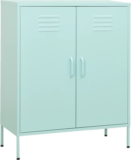 vidaXL Opbergkast Staal Mint - 80x35x101,5 cm Opslagkast - Sidekast - Zgn. - Metalen... | bol