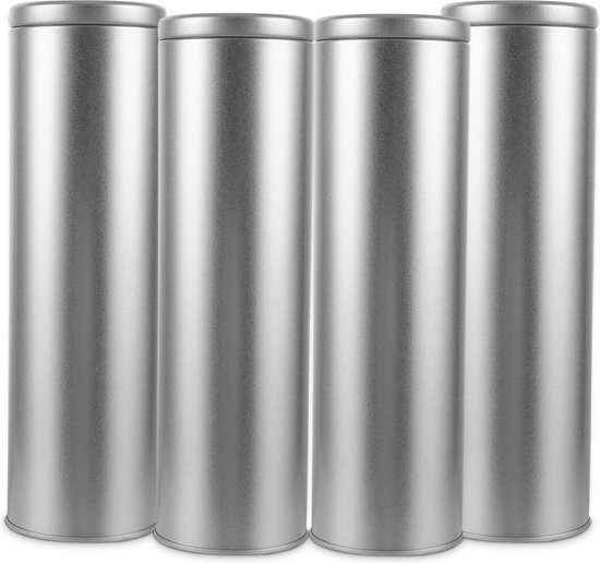 Set van 4 ronde koffiepaddozen, metalen opbergdozen, 22,5 x 6,5 cm ...
