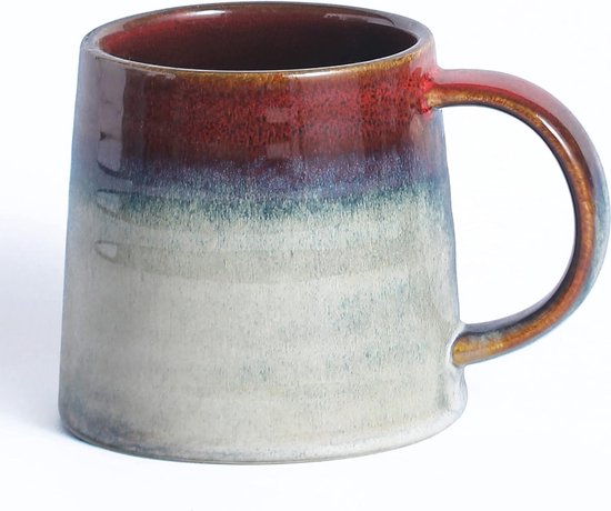 Grote keramische koffiemok - handgemaakte aardewerk mok met groot ...