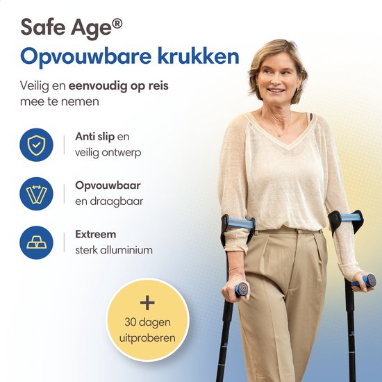 Safe Age® kruk voor revalidatie - opvouwbaar en verstelbaar in hoogte ...