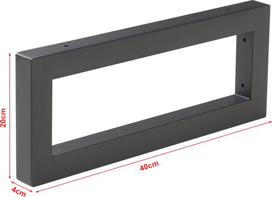 Ophangbeugel set van 2 Hawangen 45x20 cm zwart [en.casa] | bol