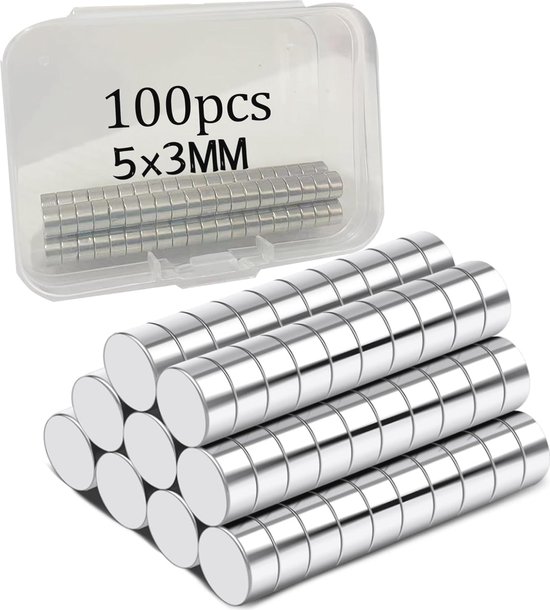 Extra sterke mini magneten 5 x 3 mm - 100 stuks voor knutselen en hobby ...