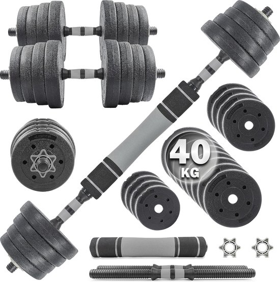 Verstelbare Dumbbell & Barbell Set 30kg/40kg - Gewichten voor ...