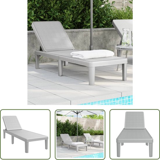 The Living Store Ligbed Ligstoel Tuinmeubel - 155.5 x 57 x 28 cm ...