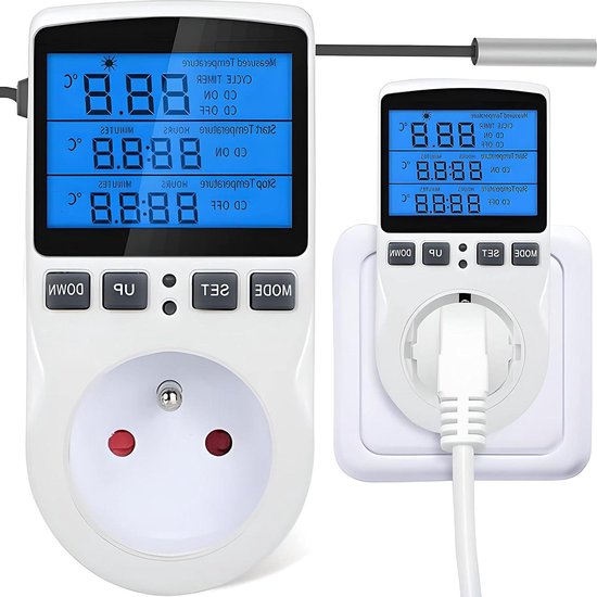 Digital Temperature Controller Thermostat Socket Heating Cooling 250 V Sensor Bol