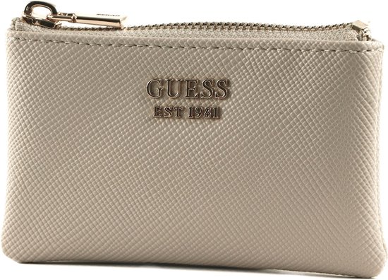 GUESS Sleutelgeval Laurel SLG Zip Pouch Stone Beige | bol