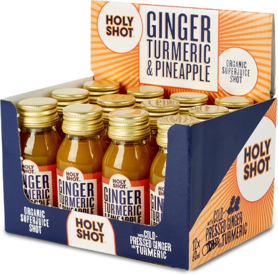 Holy Shot | Ginger Turmeric & Pineapple | 12 Stuks | 12 x 60 ml | bol