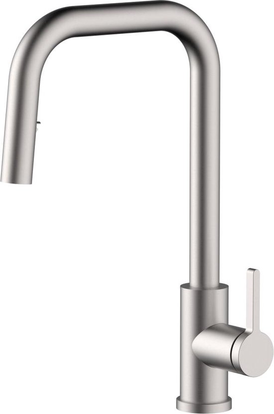 Pure.Sink Elite Steel Crystal-S keukenkraan RVS met uittrekbare uitloop PS8050-02 | bol
