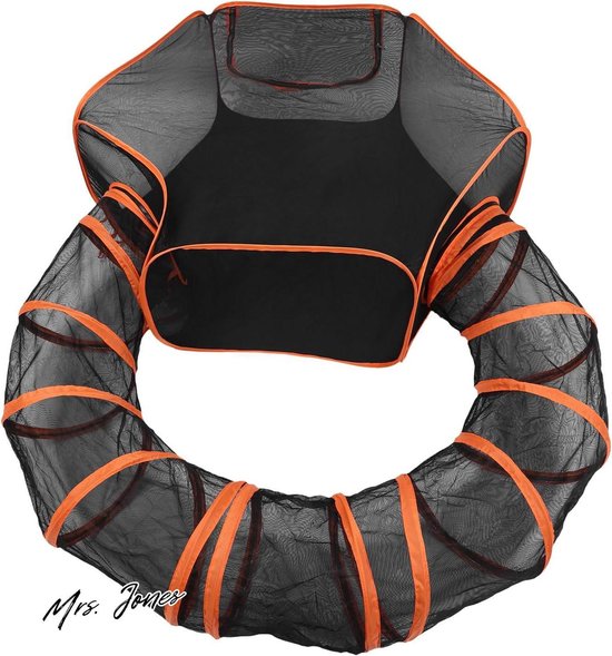 Mrs. Jones Outdoor kattenren gesloten tunnel ademend opvouwbaar voor ...