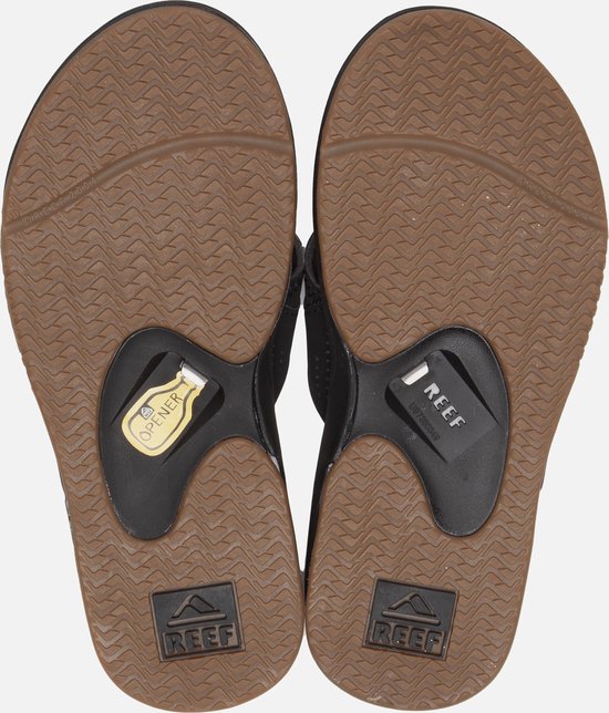 Reef Fanning Heren Slippers - All Black - Maat 48 | bol