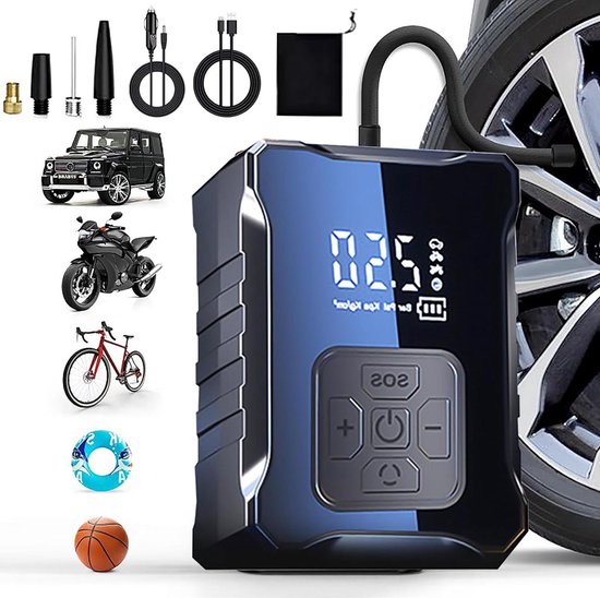 Tires Inflation Machine - Portable Digital Display Car Auto Inflatable ...