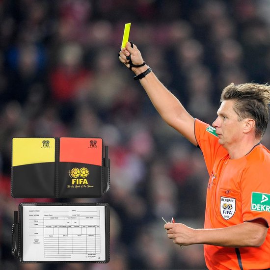 Scheidsrechterkaartenset – Rode en Gele Kaarten met Trainerfluitje en ...