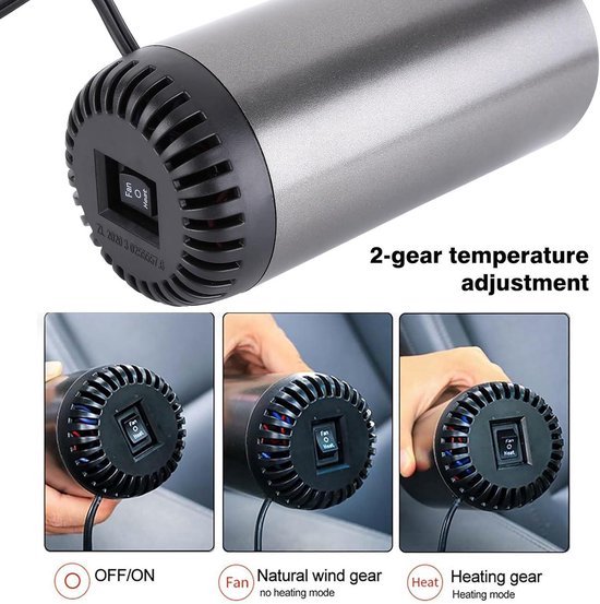 Autoverwarming ontdooier - draagbare autoventilatorkachel - 12 V 150 W - snelle... | bol