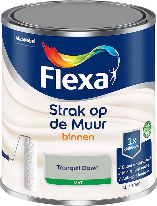 Flexa - Strak op de Muur Binnen Muurverf Mat - Tranquil Dawn - Mengverf - 1 Liter | bol