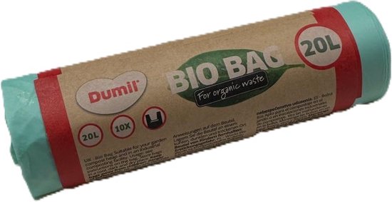 Dumil - 20 liter Bio afvalzak - 10 stuks op rol - 45 x 50 x 14 CM | bol