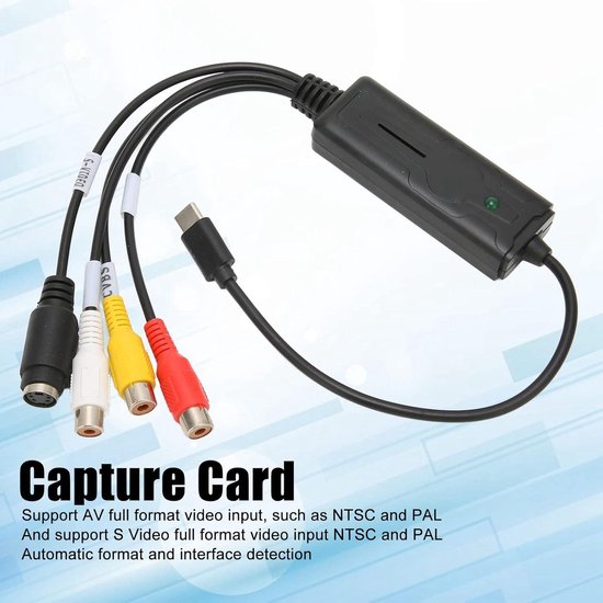Video Grabber USB C-opnamekaart Ondersteuning voor NTSC PAL en ADC S ...