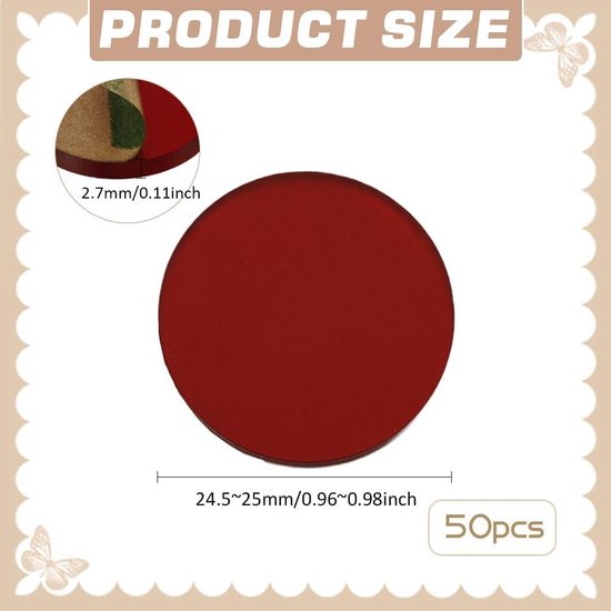 Acrylic Sheet 25mm Dark Red Circular Miniature Bases 2.7mm Thick ...