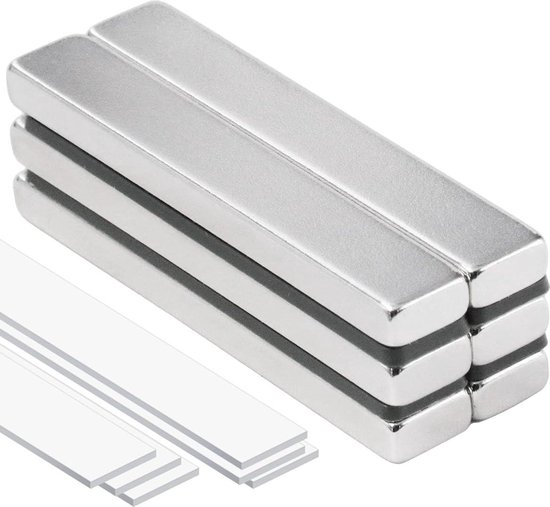 6 Pieces Thick Bar Magnets 60 x 10 x 3 mm Extra Strong Neodymium ...
