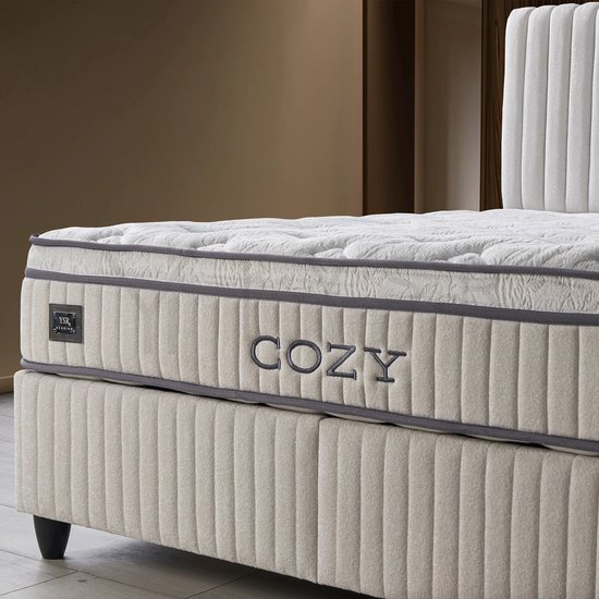 Boxspring Cozy met Opbergruimte - 160x200cm - Teddy boucle wit - Incl. 7-zone... | bol