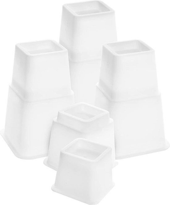 8 Stuks Verstelbare Meubelverhogers – Set van 4 Hoge en 4 Korte ...