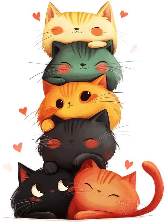 Katten Poster | Cartoon Poster | Gelukkig Poster | Kinderkamer Poster ...