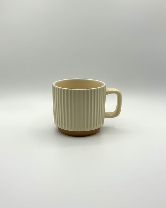 Coffea and more ribbel mokken - Beige - Ribbels - Met oor | bol