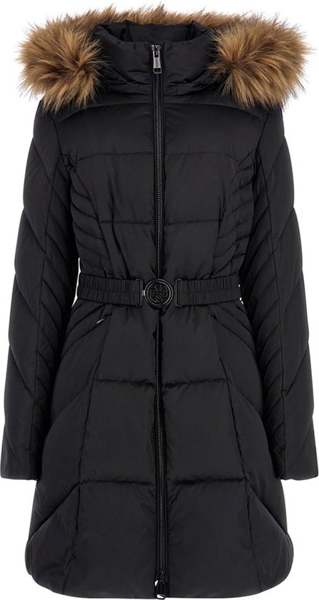 Guess Zwart Long Puffer Donsjas Van Echt Dons | bol