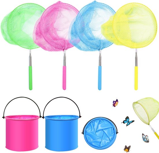 Set van 6 Kinderschepnetten - Visnet en Vlindernet - Geschikt voor ...