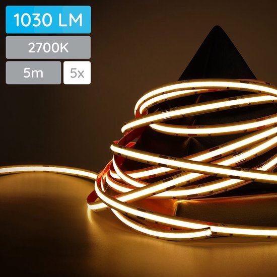 Modee Led Strip 5 Meter Dimbaar - Warm Wit - 10W - Lichtstrip ...