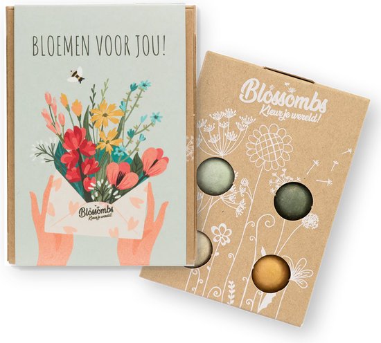 Blossombs Bloembommetjes Giftbox Mini - 4 Zaadbommetjes - Bloemen voor ...