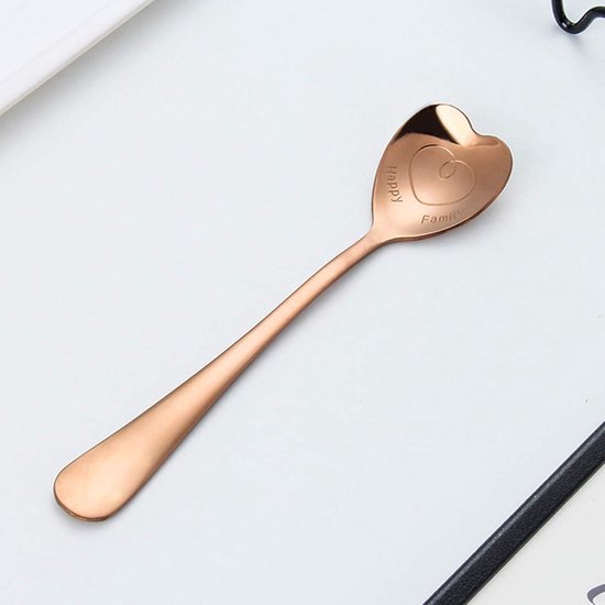 6pcs Heart-Shaped Stainless Steel Mini Spoon - Tea Ice Cream Stirring ...