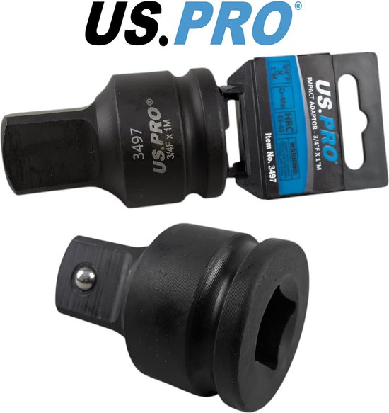 Verloop dop / Dop adapter om van een 3/4" ratel / wringijzer naar een 1 ...