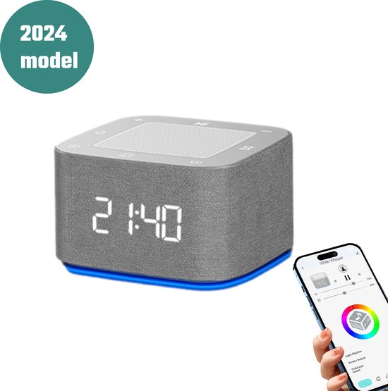 Kiddel 2-1 Alarm Wekkerradio Slaaptrainer met White Noise Geluiden en ...
