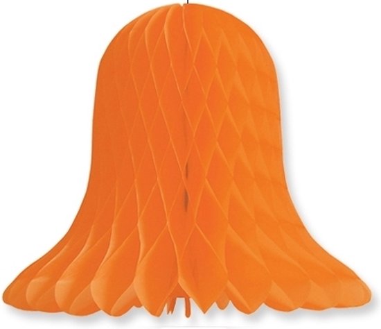 Kerstklok lampion - 4x - oranje - 20 cm - papier - kerstversiering ...