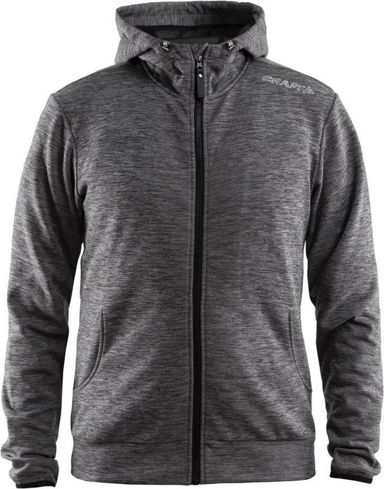 Craft Leisure Full Zip Hood Heren Donkergrijs maat XS | bol