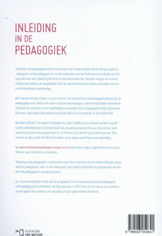 Inleiding in de pedagogiek | 9789023252641 | Annemarie Becker | Boeken ...