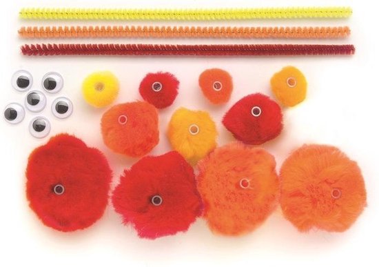 Maak je eigen rode rups van pompons hobby pakket | bol.com