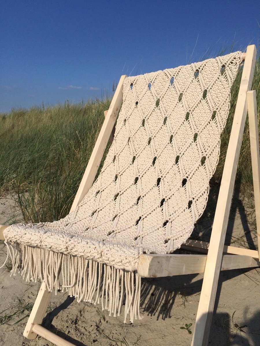 Strandstoel | macramé | tuinstoel | Opklapbaar | loungestoel ...